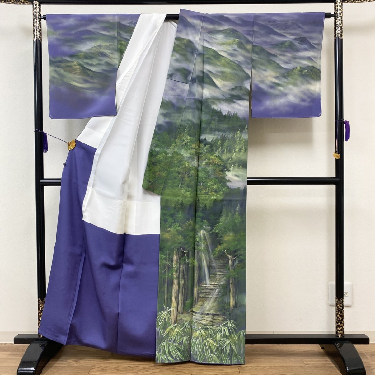 着物月花 作家物 手描き染 風景 訪問着 袋帯 2点セット 未使用 着物月花 作家物 手描き染 風景 訪問着 袋帯 2点セット 未使用