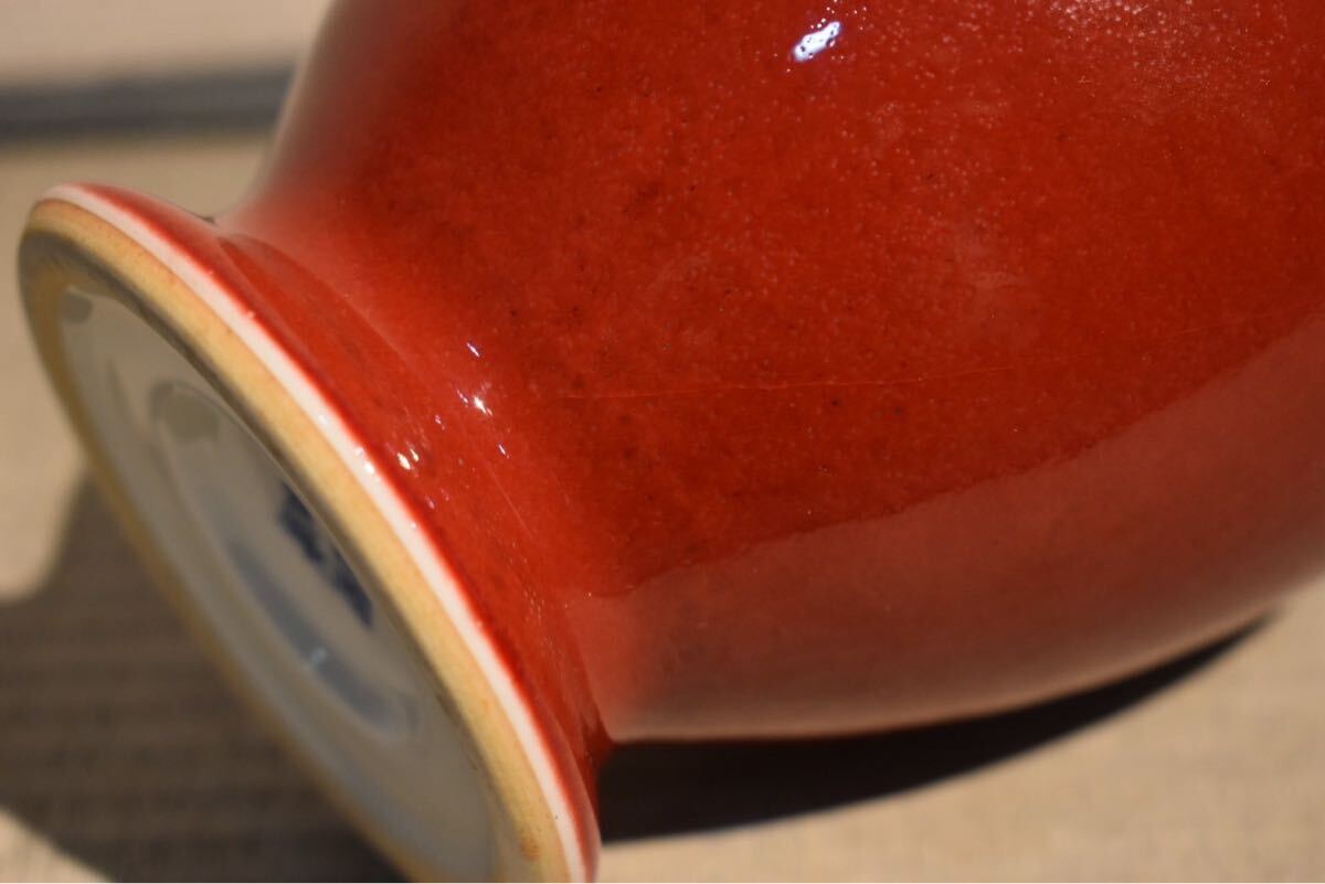 日本代購代標第一品牌【樂淘letao】－【GE】Y387【コレクター所蔵品】時代 辰砂花瓶/中国古玩 中国美術 花入 骨董品 時代品 美術品 古美術品