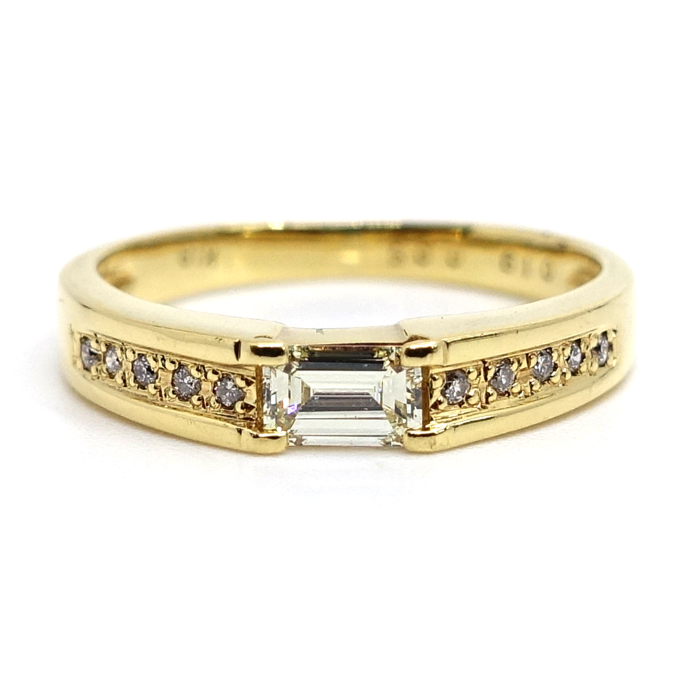 Yahoo!オークション - 【栄】リング 指輪 K18 YG 750 ダイヤ 0.19ct/0....