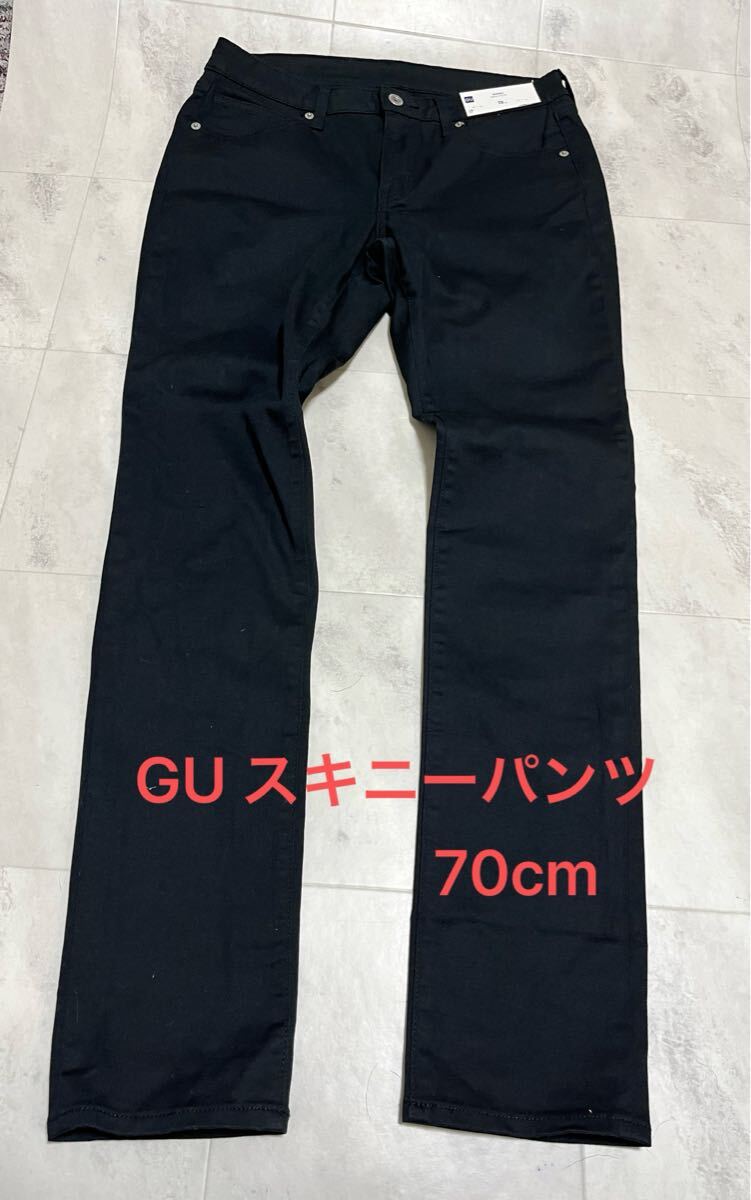 Yahoo!オークション - 新品 GU スキニーパンツ 73 73CM ブラック 黒 ス...