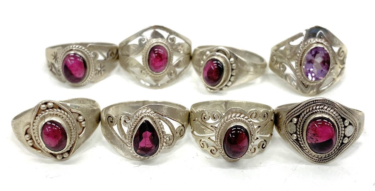 Yahoo!オークション - 秦野店【現状品】3-29 シルバーリング まとめ 24...