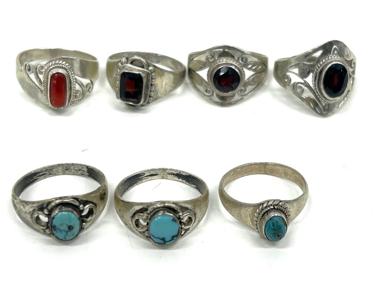 Yahoo!オークション - 秦野店【現状品】3-29 シルバーリング まとめ 24...