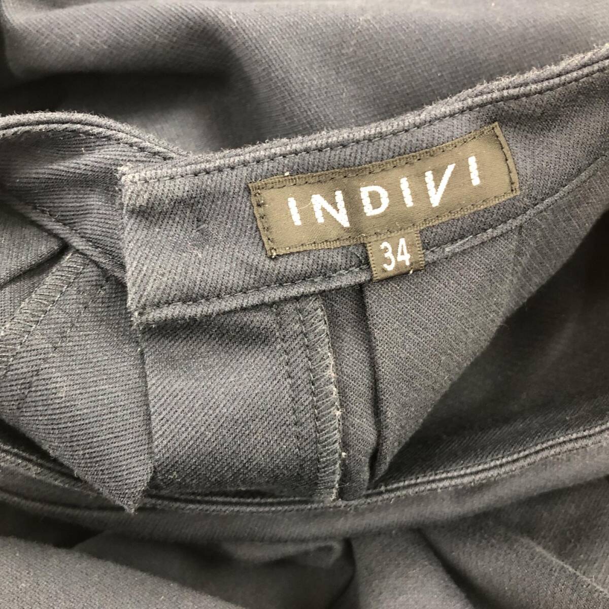 Yahoo!オークション - INDIVI インディヴィ カットソー size34/ネイビ...