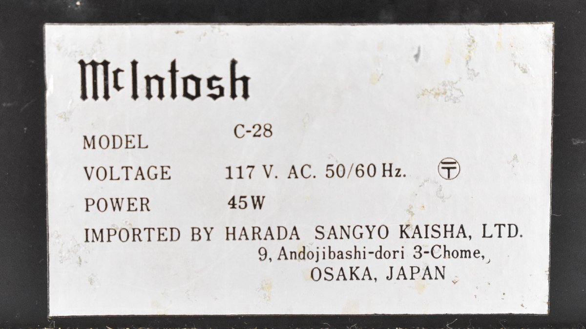 J 2772 Mcintosh C28 プリアンプ マッキントッシュ(マッキントッシュ)｜売買されたオークション情報、yahooの商品情報をアーカイブ公開 - オークファン（aucfan.com）