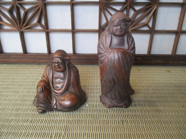 和》達磨大師 2点セット 置物 縁起物 だるま 高さ8.5㎝・14 和》達磨大師 2点セット 置物 縁起物 だるま 高さ8.5㎝・14