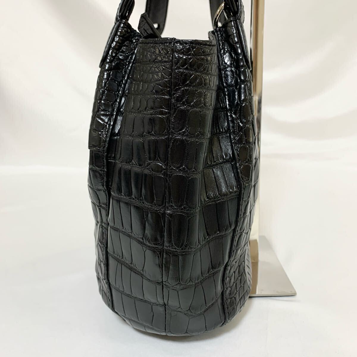 極美品 マット スモール クロコダイル ポロサス センター取り 極美品 マット スモール クロコダイル ポロサス センター取り