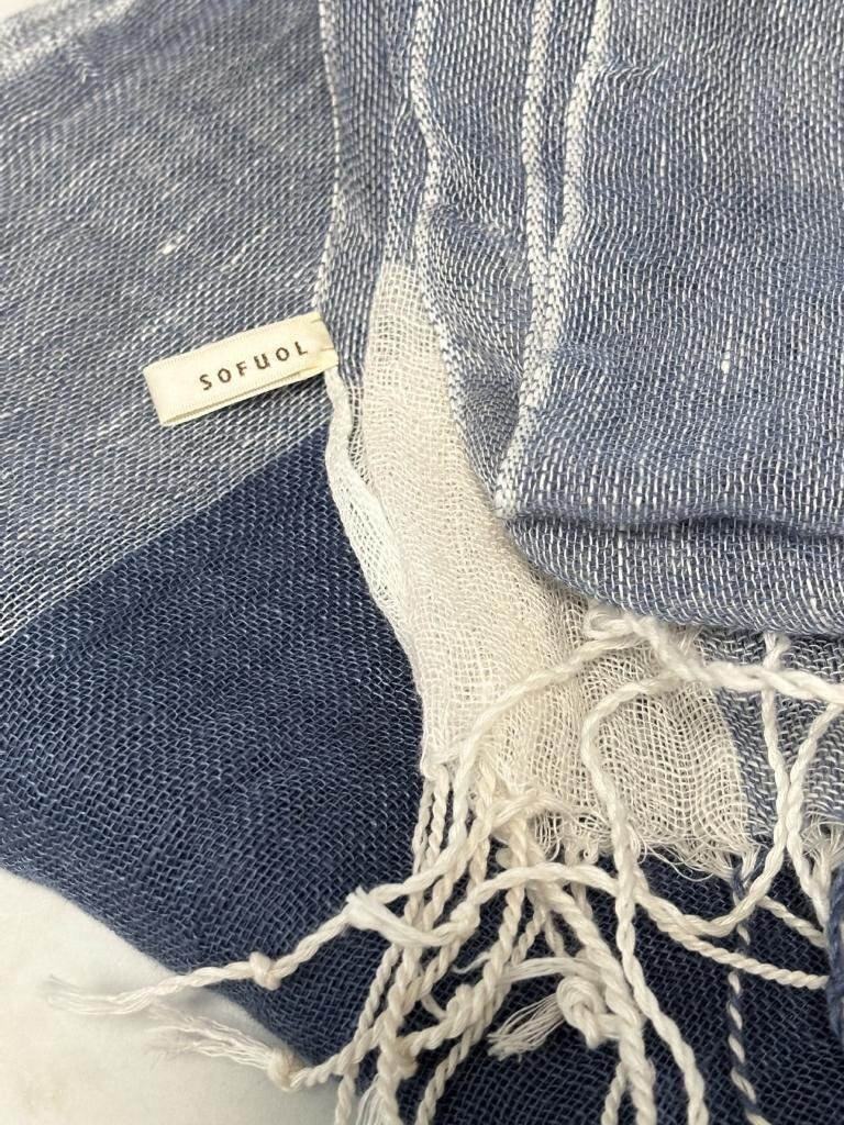 Yahoo!オークション - SOFUOL ソフール ストール 全長186/幅52 ブルー ...