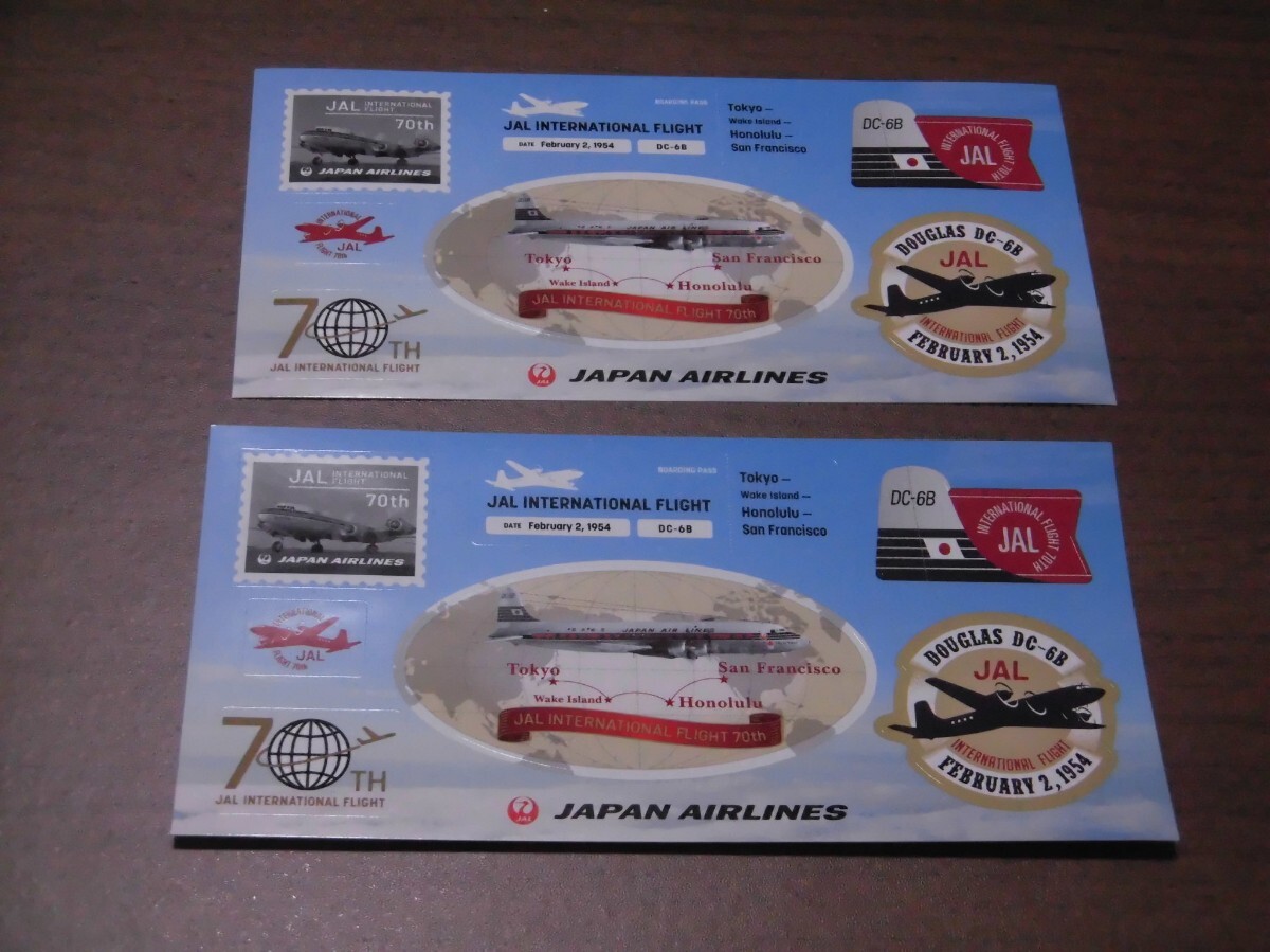 Yahoo!オークション - JAL 日本航空 国際線70周年 シール 2枚