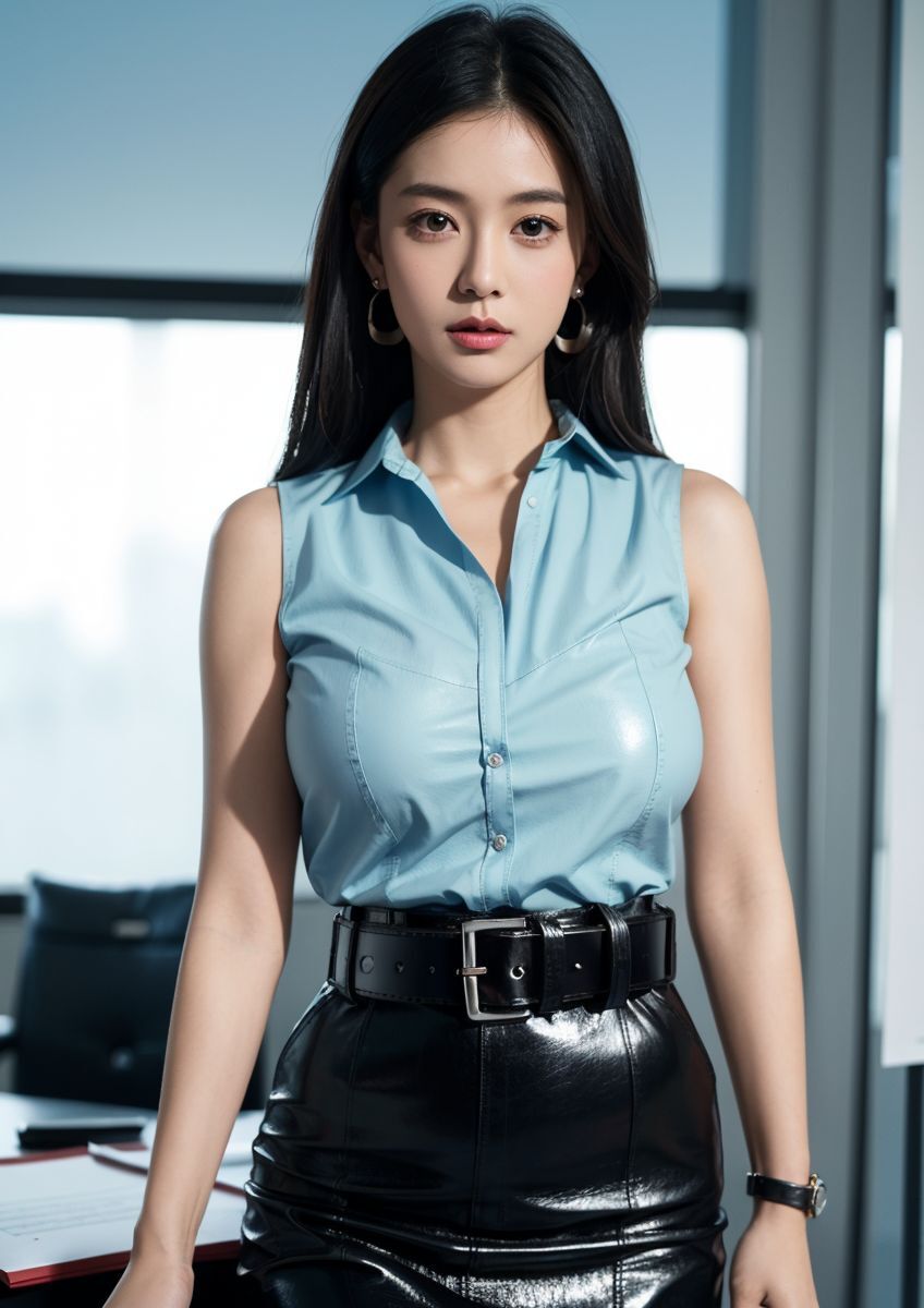 Yahoo!オークション - 高画質 美女 AI ポスター OL A4 美少女 美乳 巨...