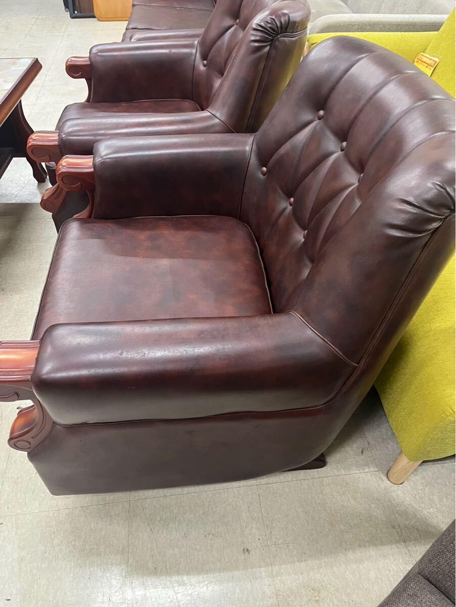 Yahoo!オークション - 応接4点セット アンティーク 3p 1p 1p テーブル