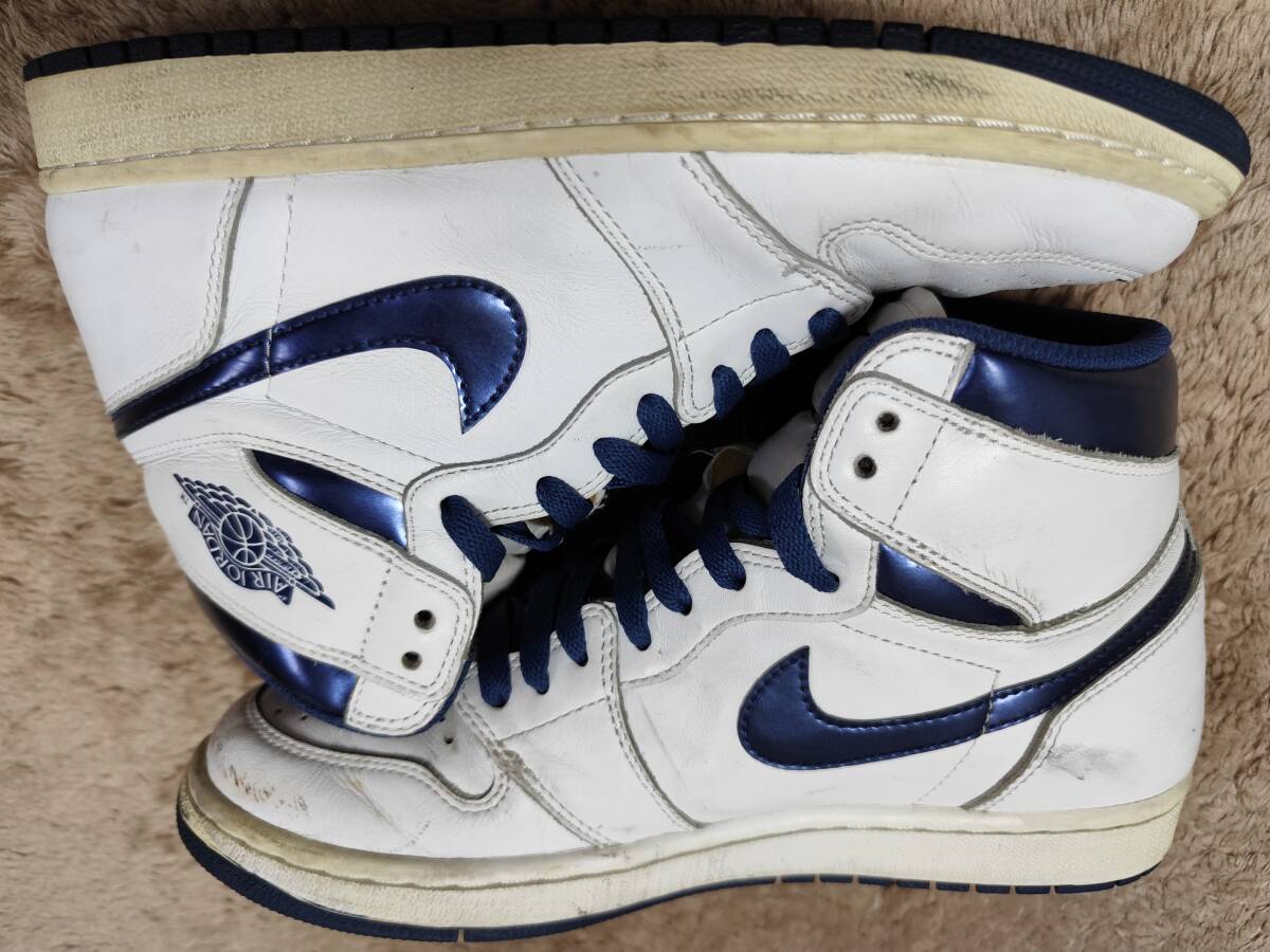NIKE AIR JORDAN 1 RETRO HIGH OG METALLIC NAVY 27cm 555088 NIKE AIR JORDAN 1 RETRO HIGH OG METALLIC NAVY 27cm 555088