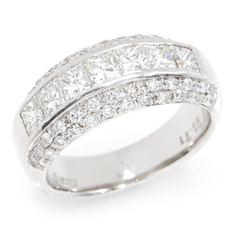 Yahoo!オークション - 合計1.71ct天然ダイヤモンドリング 12号 K18WG ...