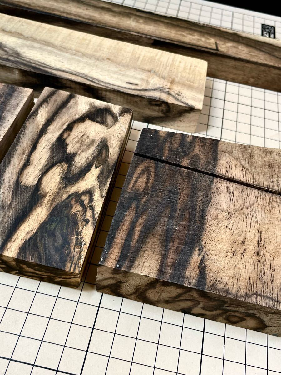 Yahoo!オークション - 『KY0852』レア材不揃いまとめ 黒柿 孔雀杢 縞目...