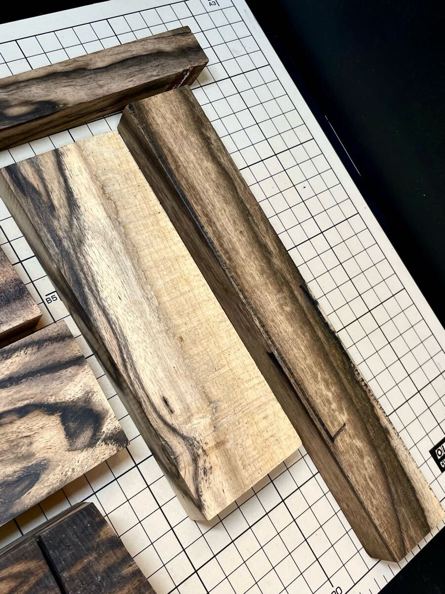 Yahoo!オークション - 『KY0852』レア材不揃いまとめ 黒柿 孔雀杢 縞目...