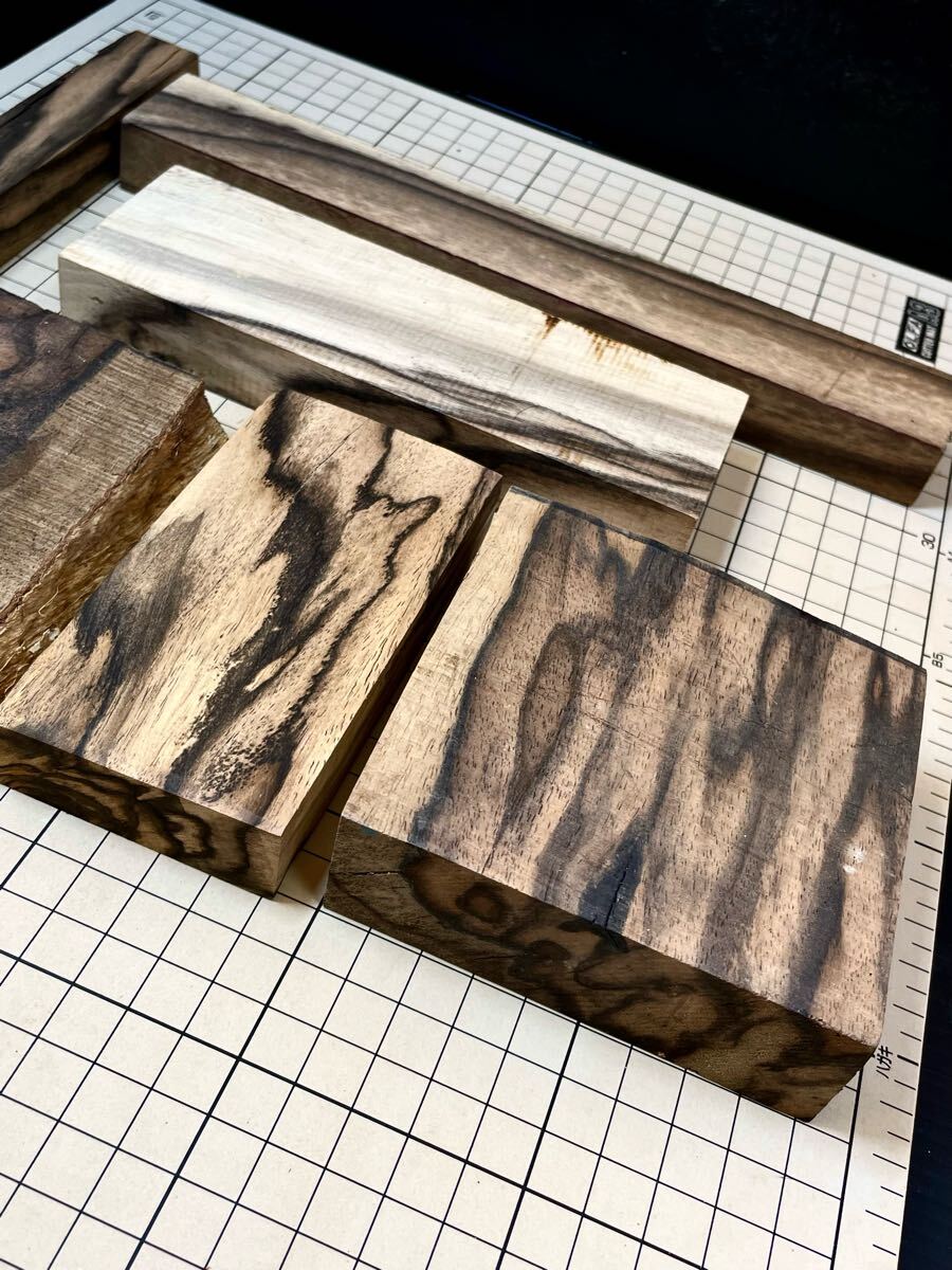 Yahoo!オークション - 『KY0852』レア材不揃いまとめ 黒柿 孔雀杢 縞目...