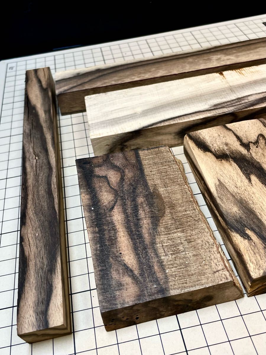 Yahoo!オークション - 『KY0852』レア材不揃いまとめ 黒柿 孔雀杢 縞目...