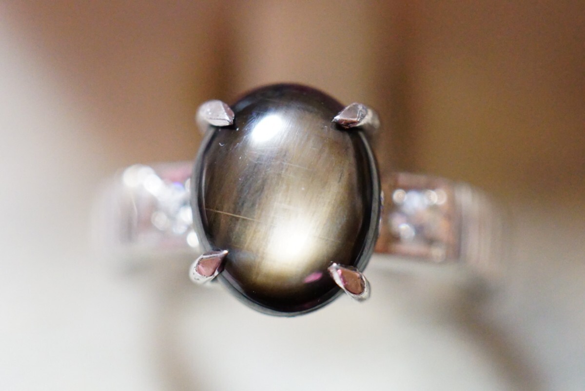 Yahoo!オークション - 1023 天然ブラックスターサファイア リング 指輪...