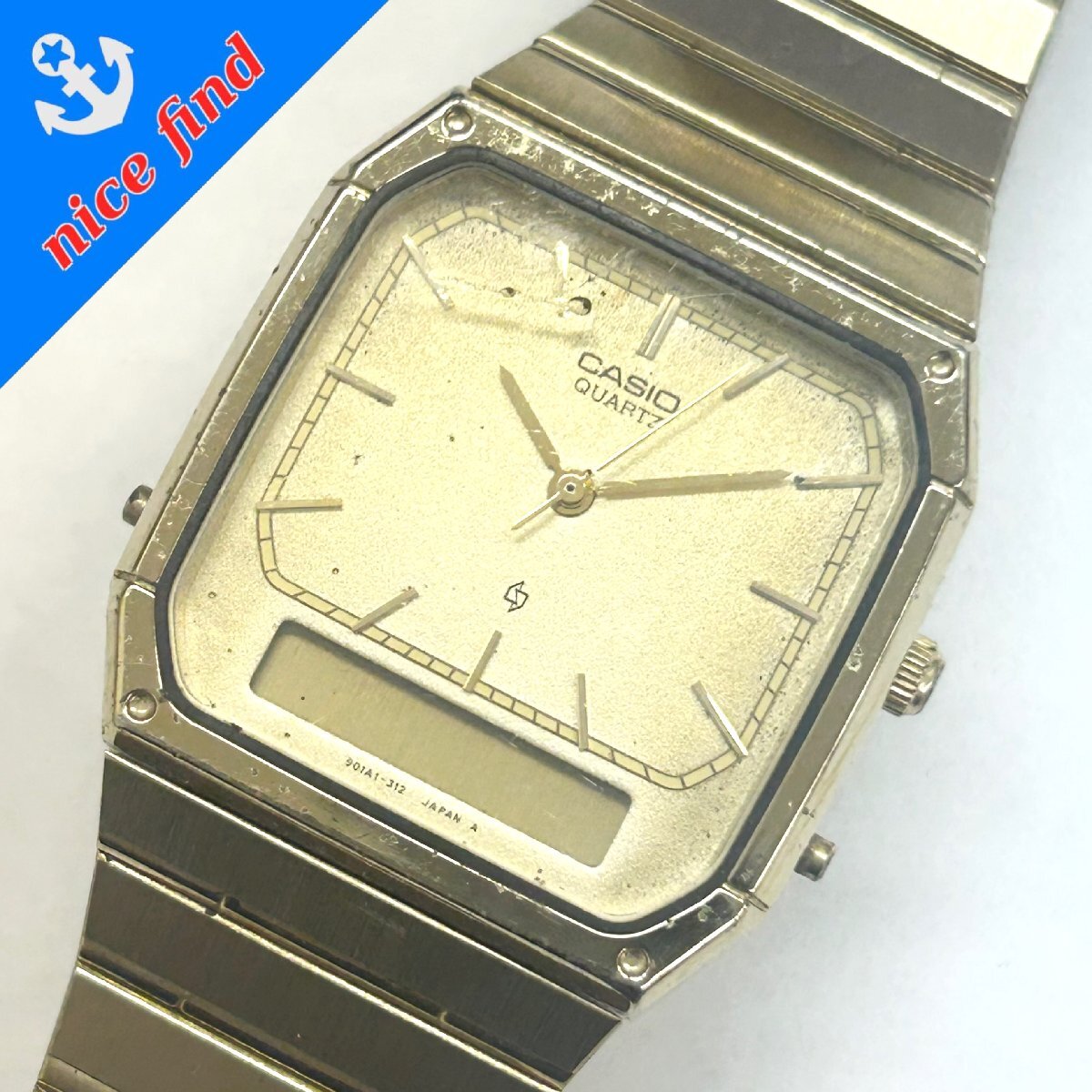 Yahoo!オークション - 1円～ カシオ CASIO AQ-412G クォーツ 腕時計 メ...