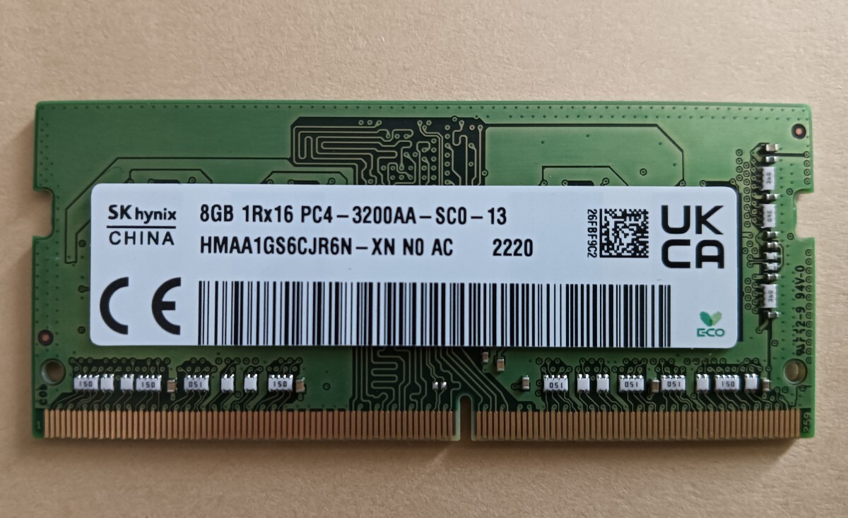 Yahoo!オークション - DDR4 SK hynix PC4-3200AA 8GB ノートPC用メモリ...