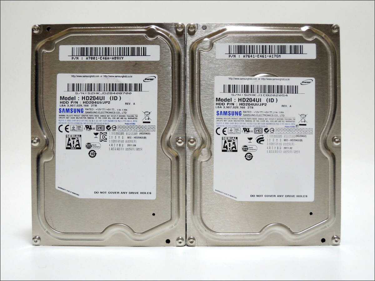 Yahoo!オークション - SAMSUNG 3.5インチHDD HD204UI 2TB SATA 2台セッ...
