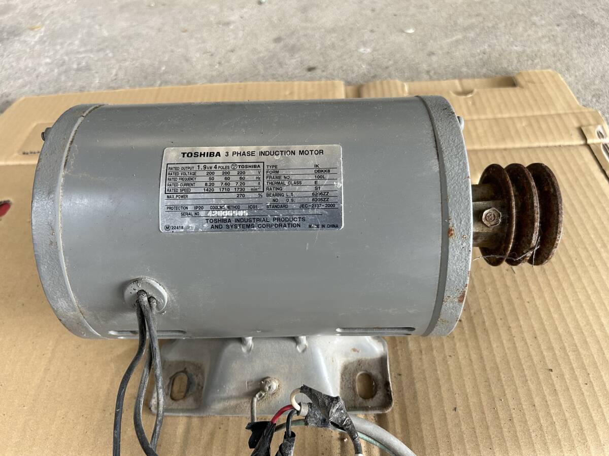 Yahoo!オークション - TOSHIBA 東芝 三相200V モーター 1.9kw 4POLES ...