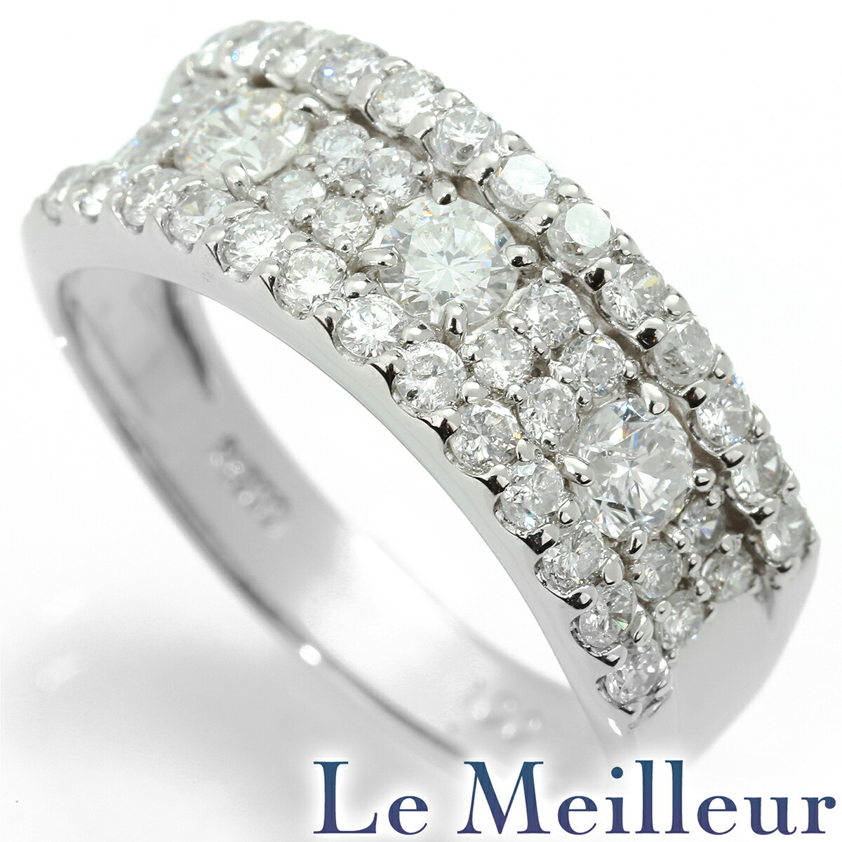 Yahoo!オークション - パヴェリング 指輪 ダイヤモンド 1.00ct Pt900 1...