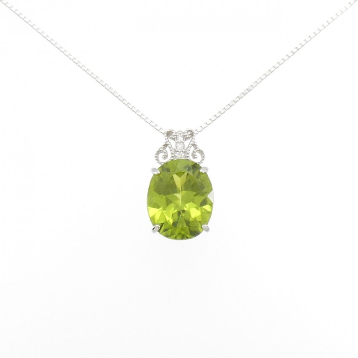 Yahoo!オークション - PT ペリドット ネックレス 4.85CT