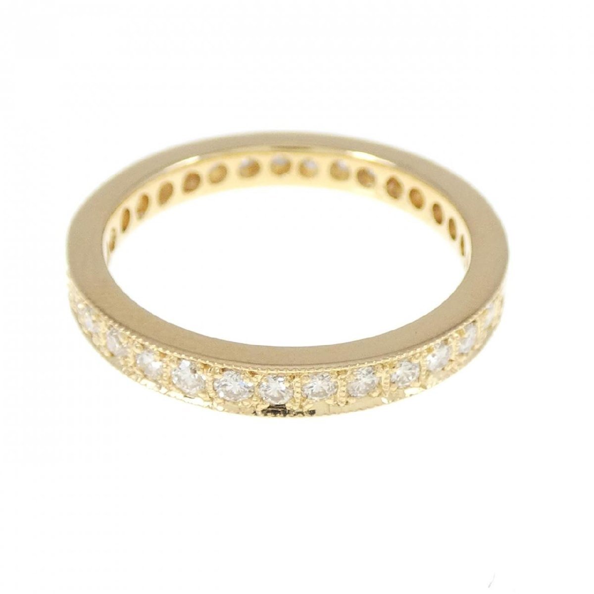 Yahoo!オークション - K18YG フルエタニティ ダイヤモンド リング 0.43...