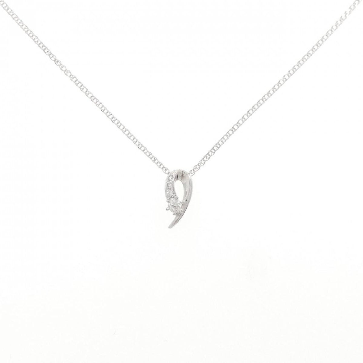 Yahoo!オークション - K18WG ダイヤモンド ネックレス 0.10CT