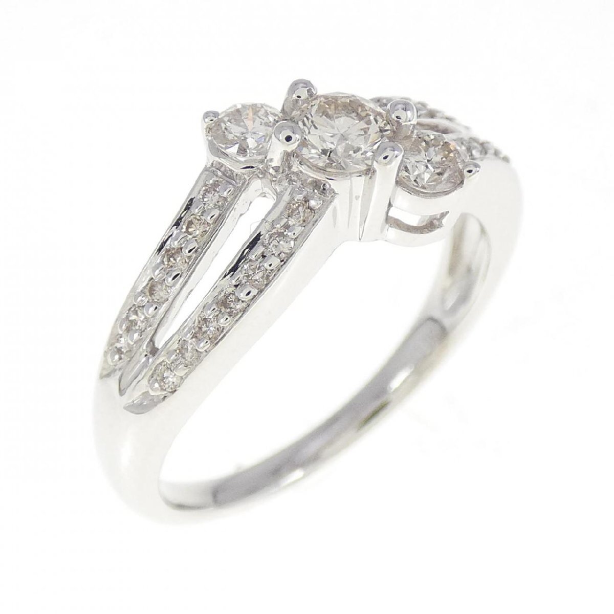 Yahoo!オークション - 750WG ダイヤモンド リング 0.37CT