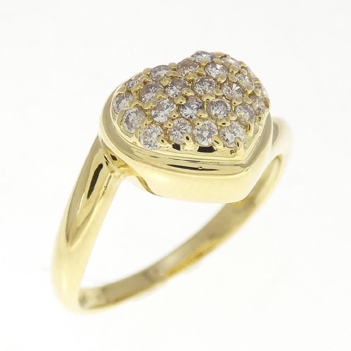 Yahoo!オークション - K18YG ハート ダイヤモンド リング 0.31CT