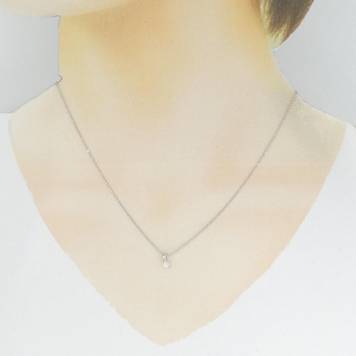 Yahoo!オークション - PT ダイヤモンド ネックレス 0.1CT