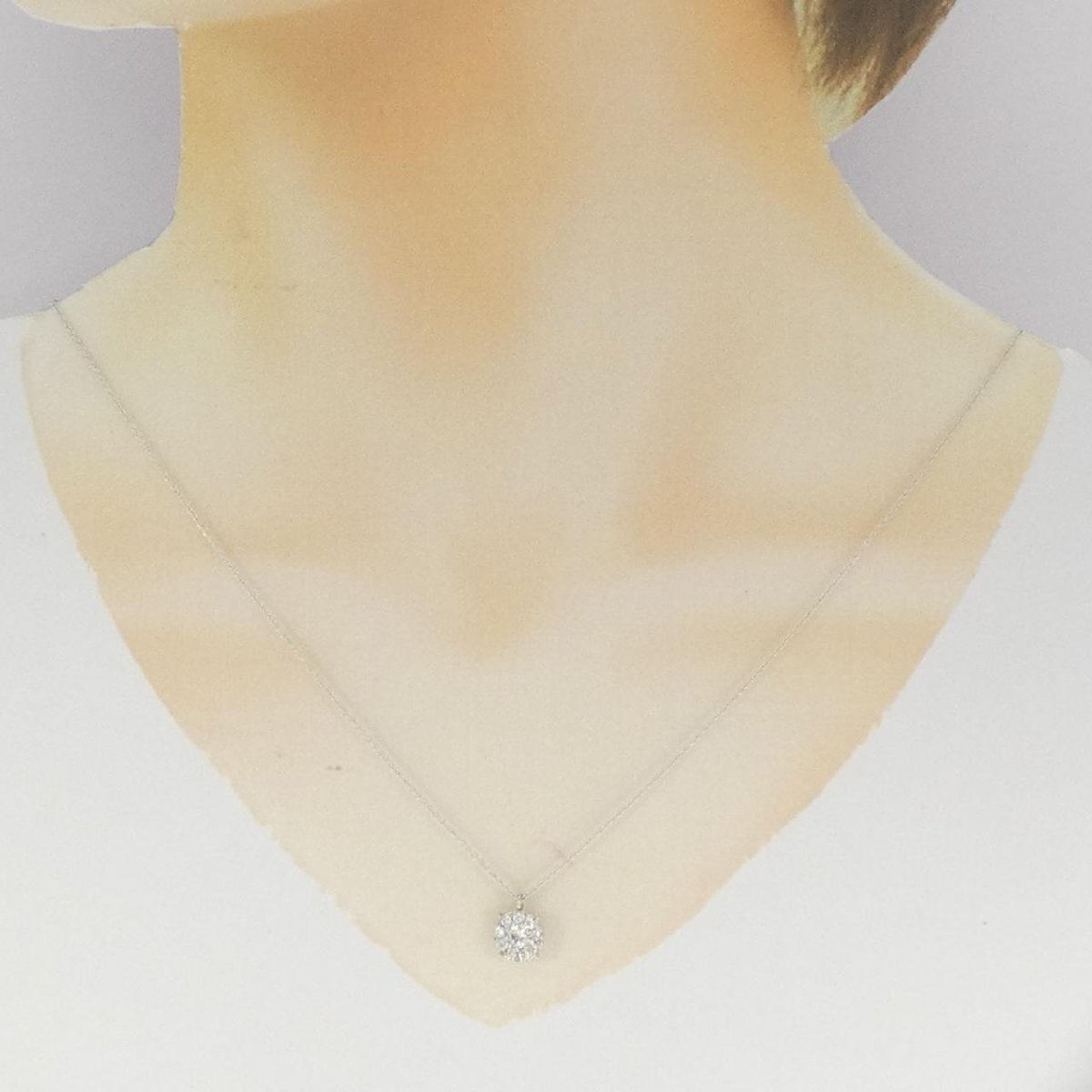 Yahoo!オークション - K18WG ダイヤモンド ネックレス 0.21CT