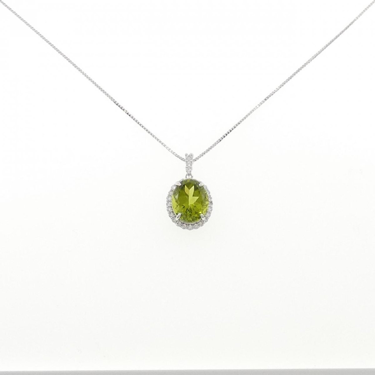 Yahoo!オークション - K18WG ペリドット ネックレス 4.05CT