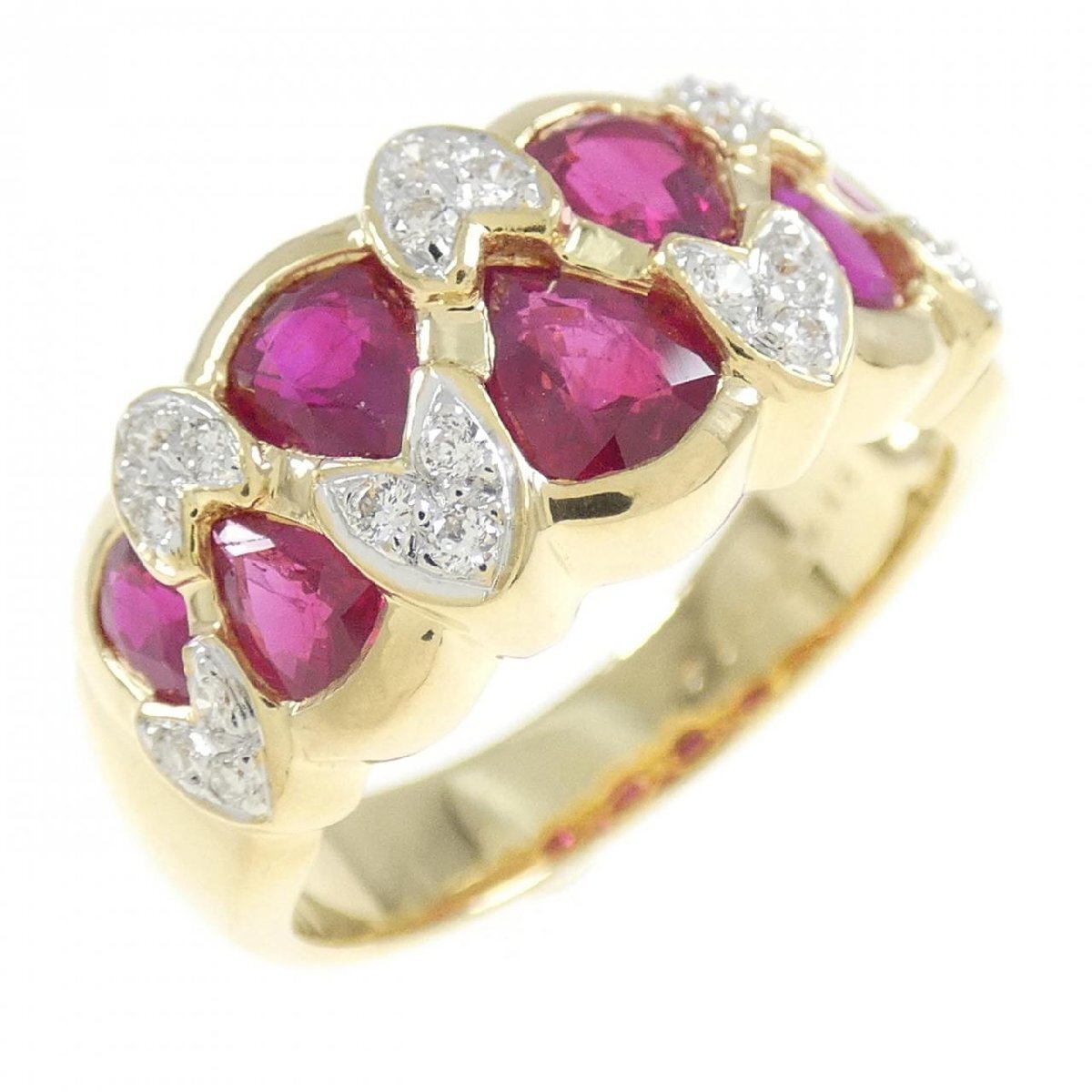 Yahoo!オークション - K18YG/K18WG ルビー リング 1.91CT