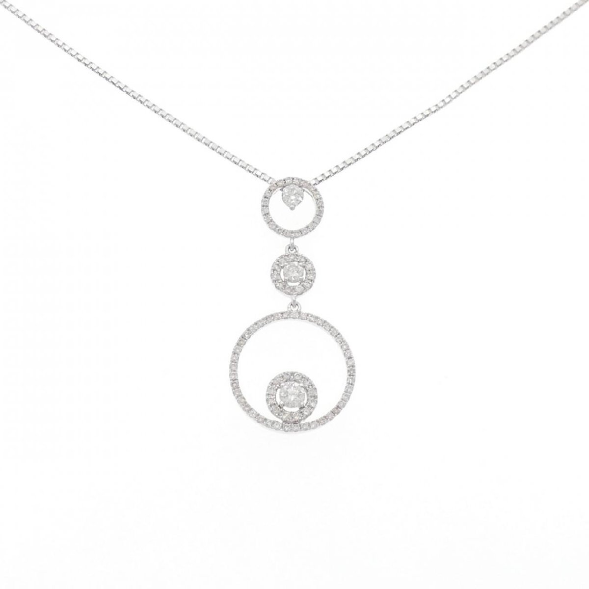 Yahoo!オークション - K18WG ダイヤモンド ネックレス 0.71CT