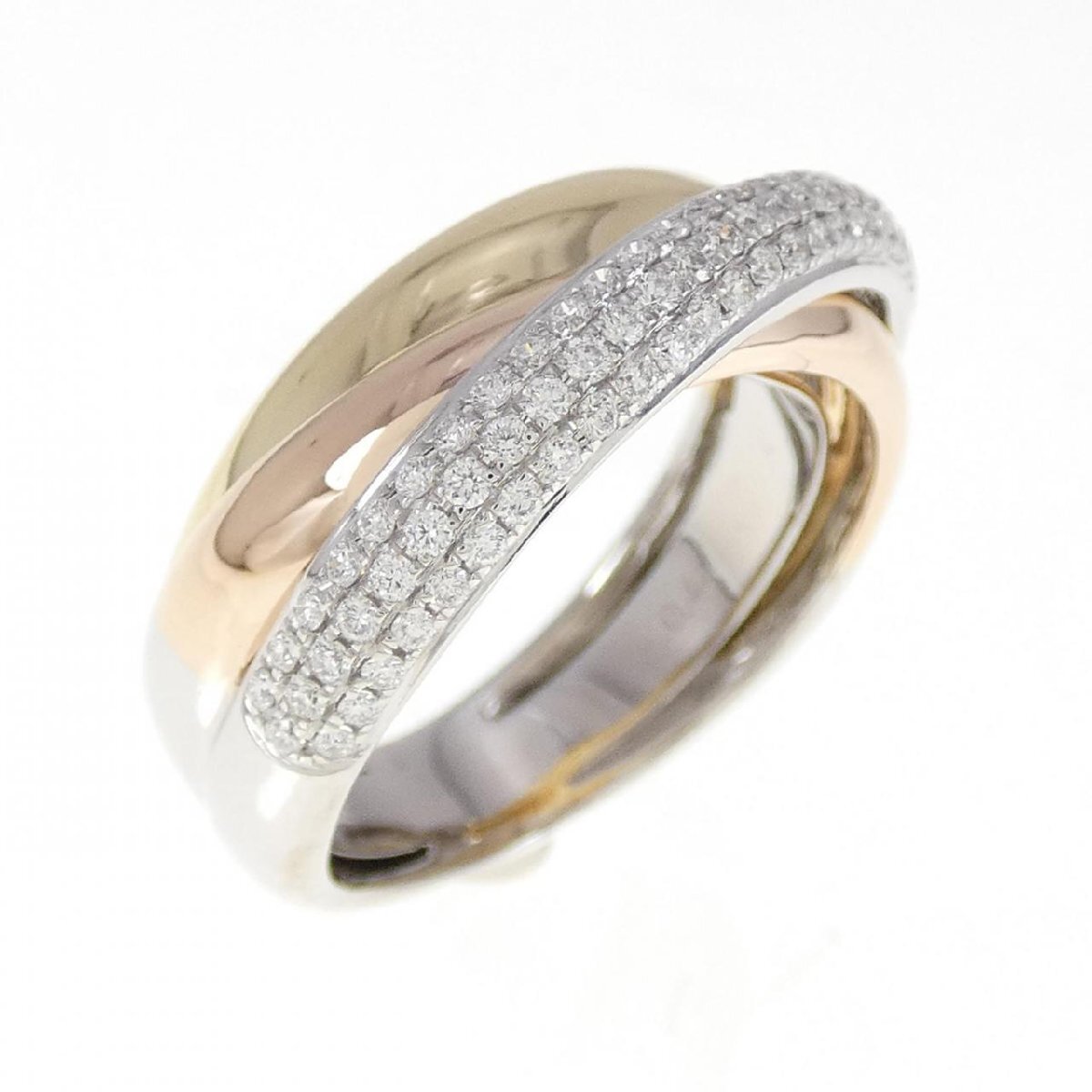 Yahoo!オークション - K18スリーカラー ダイヤモンド リング 0.44CT