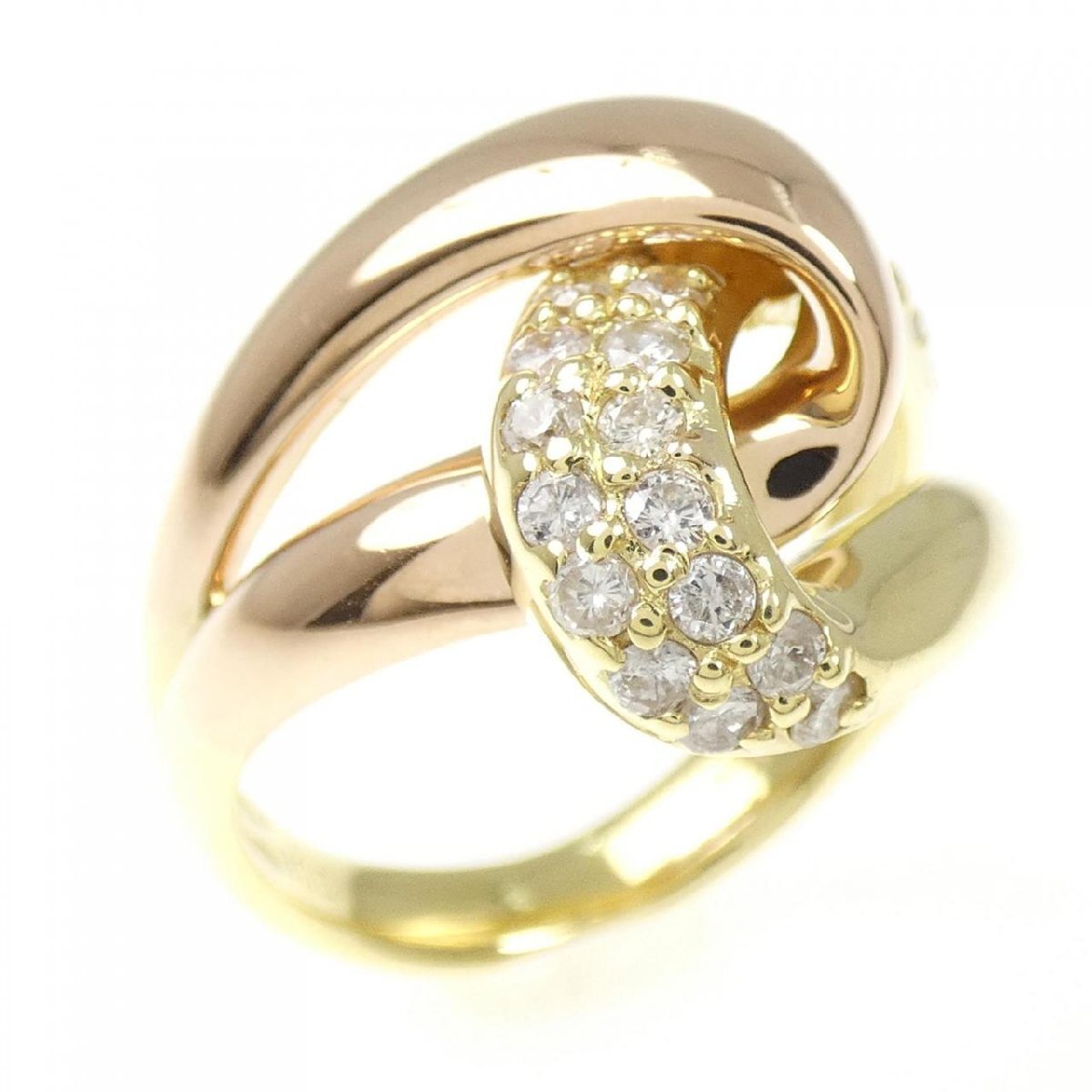 Yahoo!オークション - K18YG/K18PG ダイヤモンド リング 0.51CT