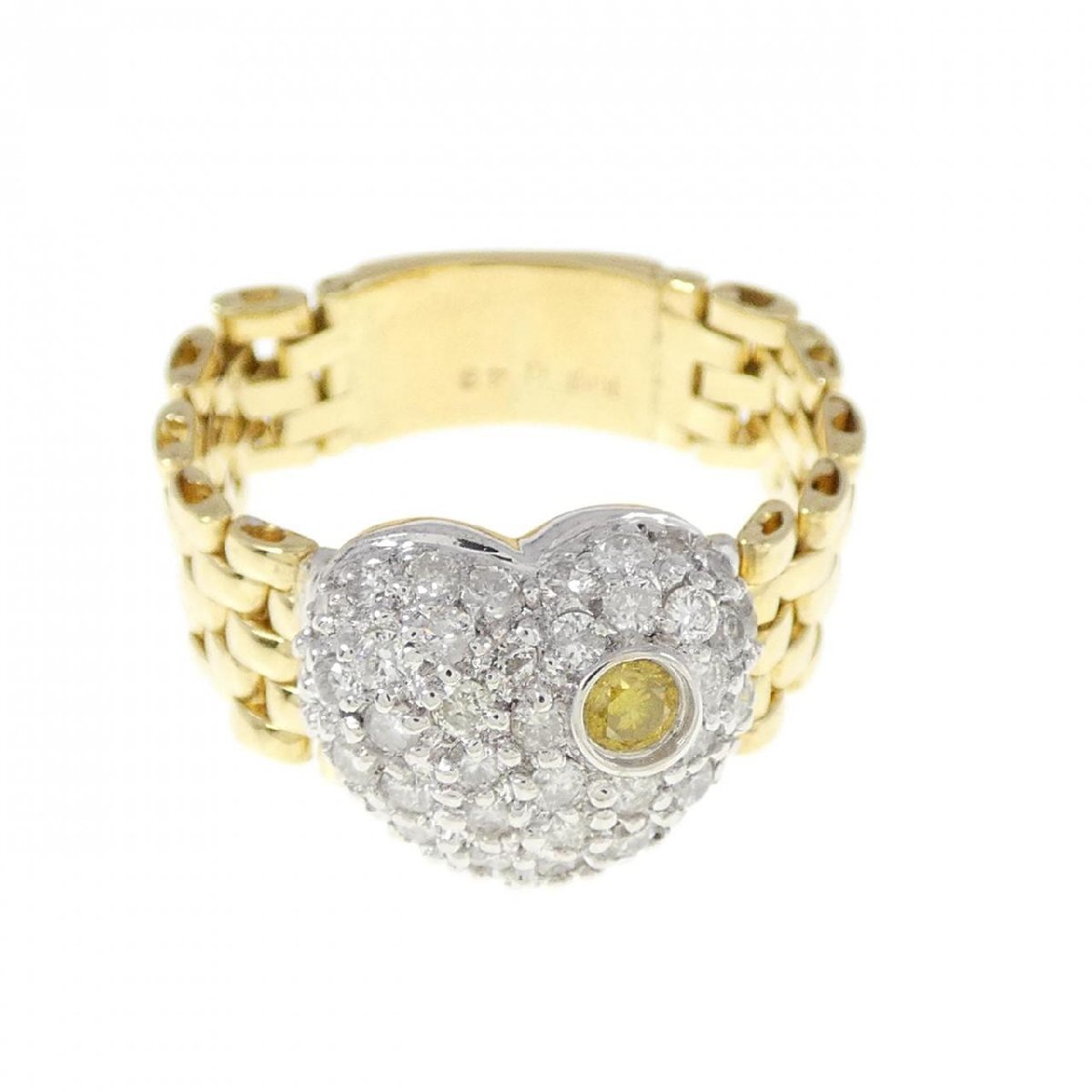 Yahoo!オークション - K18WG/K18YG ハート ダイヤモンド リング 0.43CT