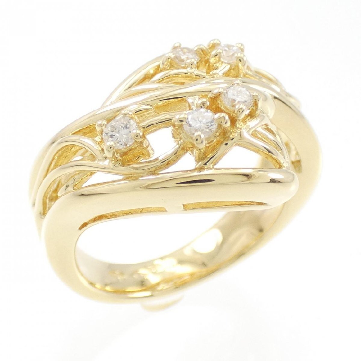 Yahoo!オークション - 750YG ダイヤモンド リング