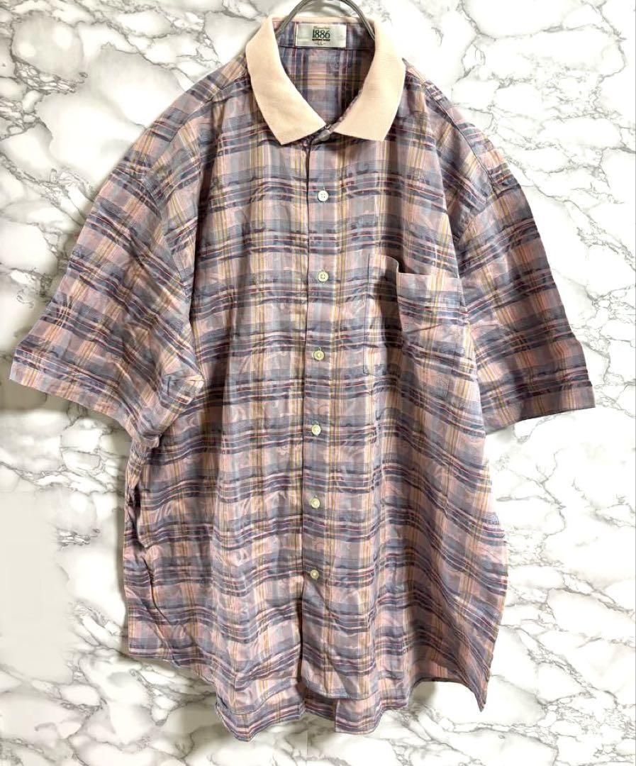 Yahoo!オークション - 2889【LL】ポロシャツ チェック柄 マルチカラー ...