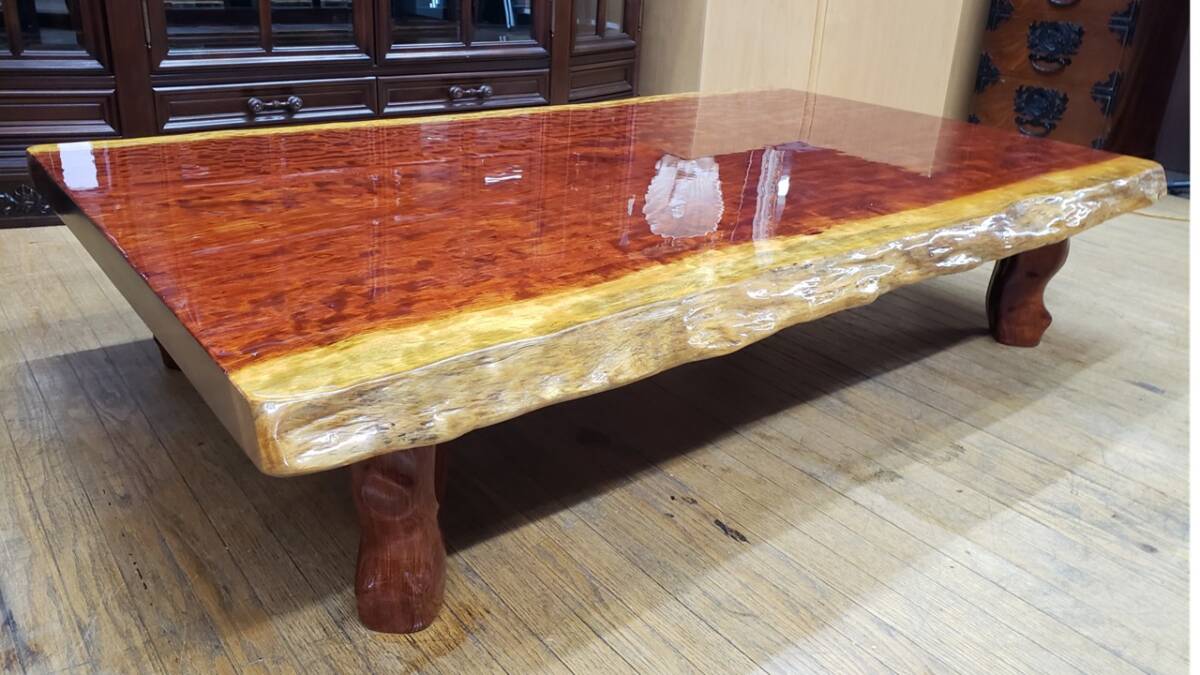 Yahoo!オークション - C49 美品 希少 ブビンガ 無垢一枚板 座卓