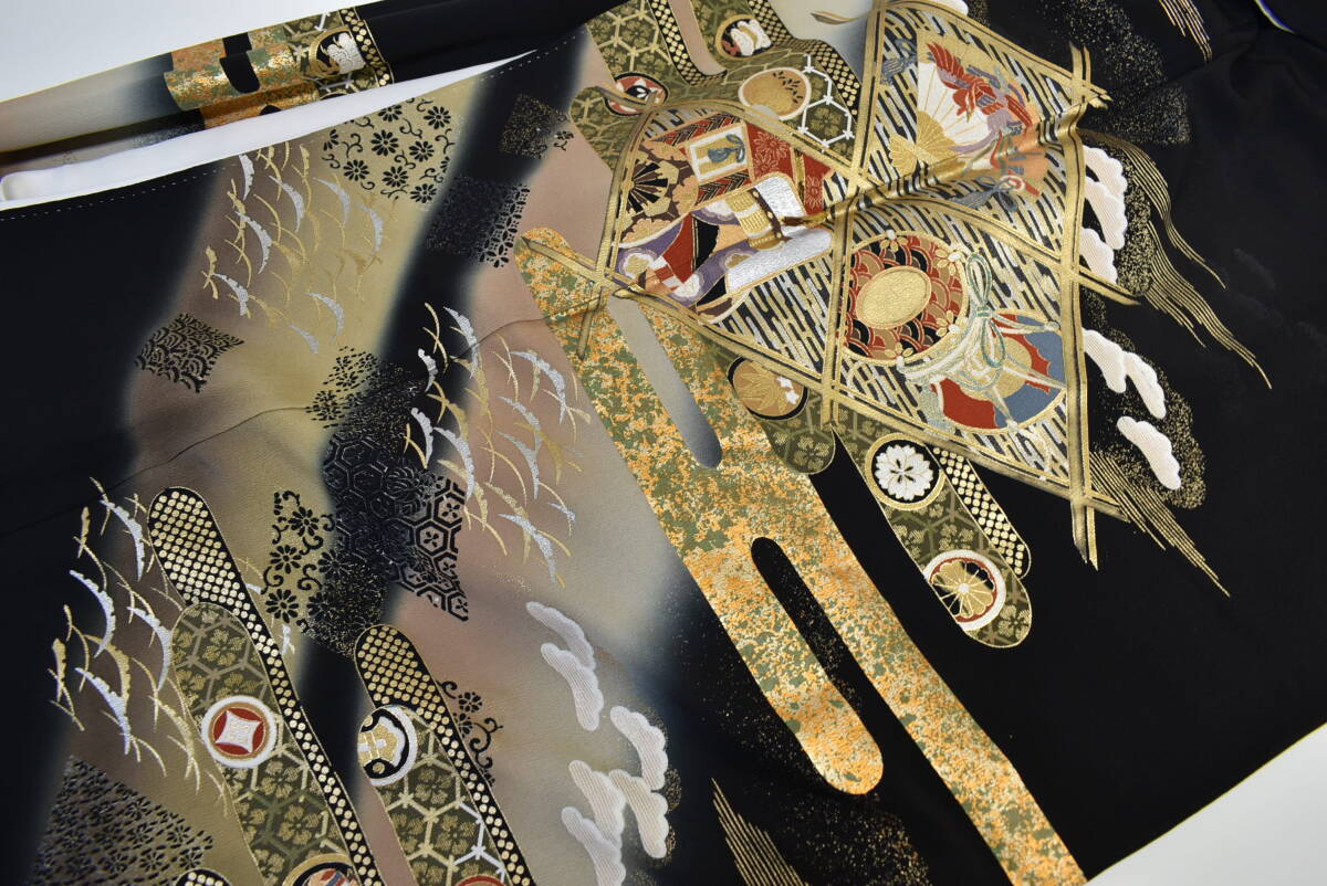 Yahoo!オークション - 【きものや】A264 すべて正絹 黒留袖 比翼付も ...