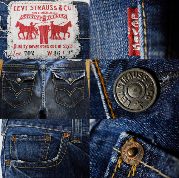 Yahoo!オークション - 廃盤 W36 2008年8月製 リーバイスOL702-0006ブ...