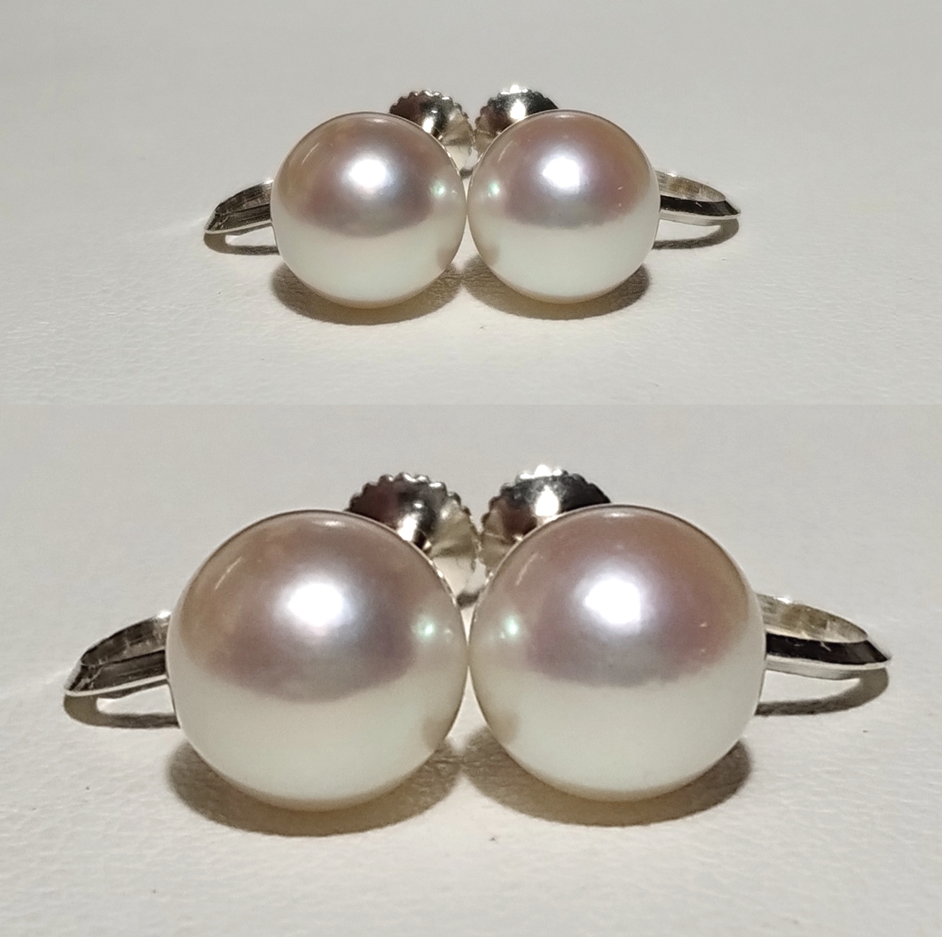 Yahoo!オークション - 宇和島産あこや真珠 大珠 約8mmUP珠 SILVER刻印...