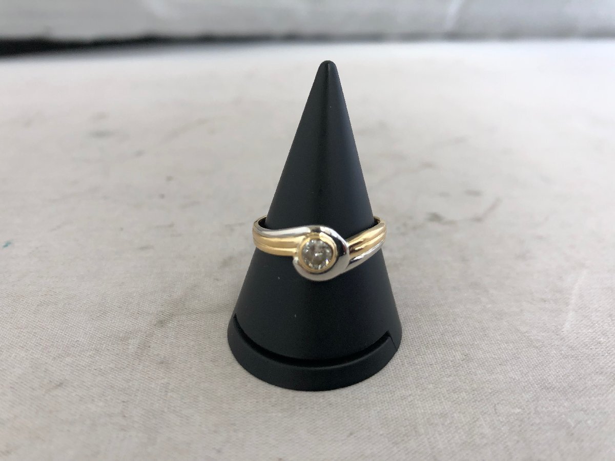 Yahoo!オークション - 【天然ダイヤモンド K18/Pt900リング D0.24ct】2...