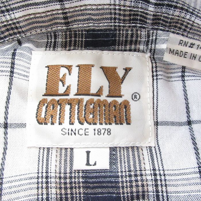 Yahoo!オークション - XL/古着 ELY 半袖 ウエスタン シャツ メンズ 90s...