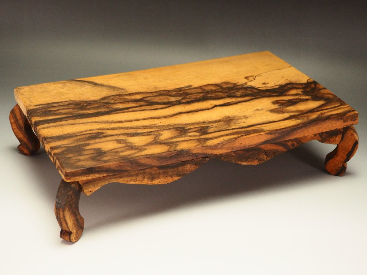 Yahoo!オークション - 【治】黒柿製 長方平卓 幅 30cm 重 335g 花台/...