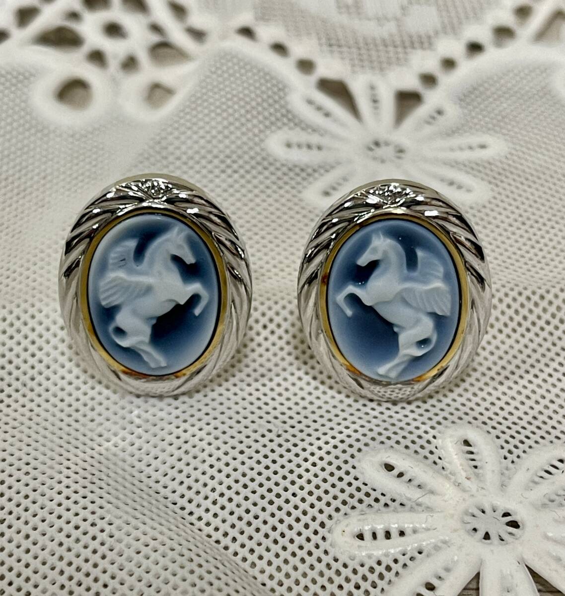 Yahoo!オークション - 美品IEI 925F刻印 サイン入り ブルーカメオ天馬...