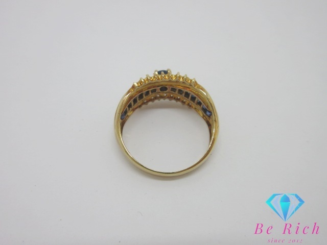 Yahoo!オークション - K18 YG サファイア 0.49ct ダイヤモンド 0.12ct ...